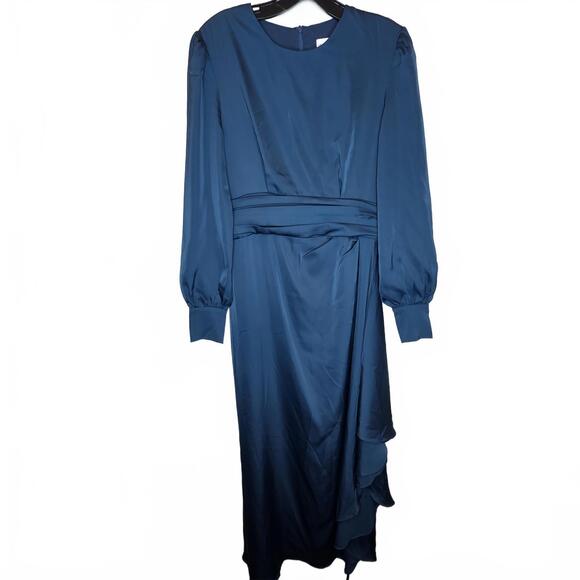 Dresses | Veiled Collection Dark Blue Long Sleeve Gown Size Medium ...